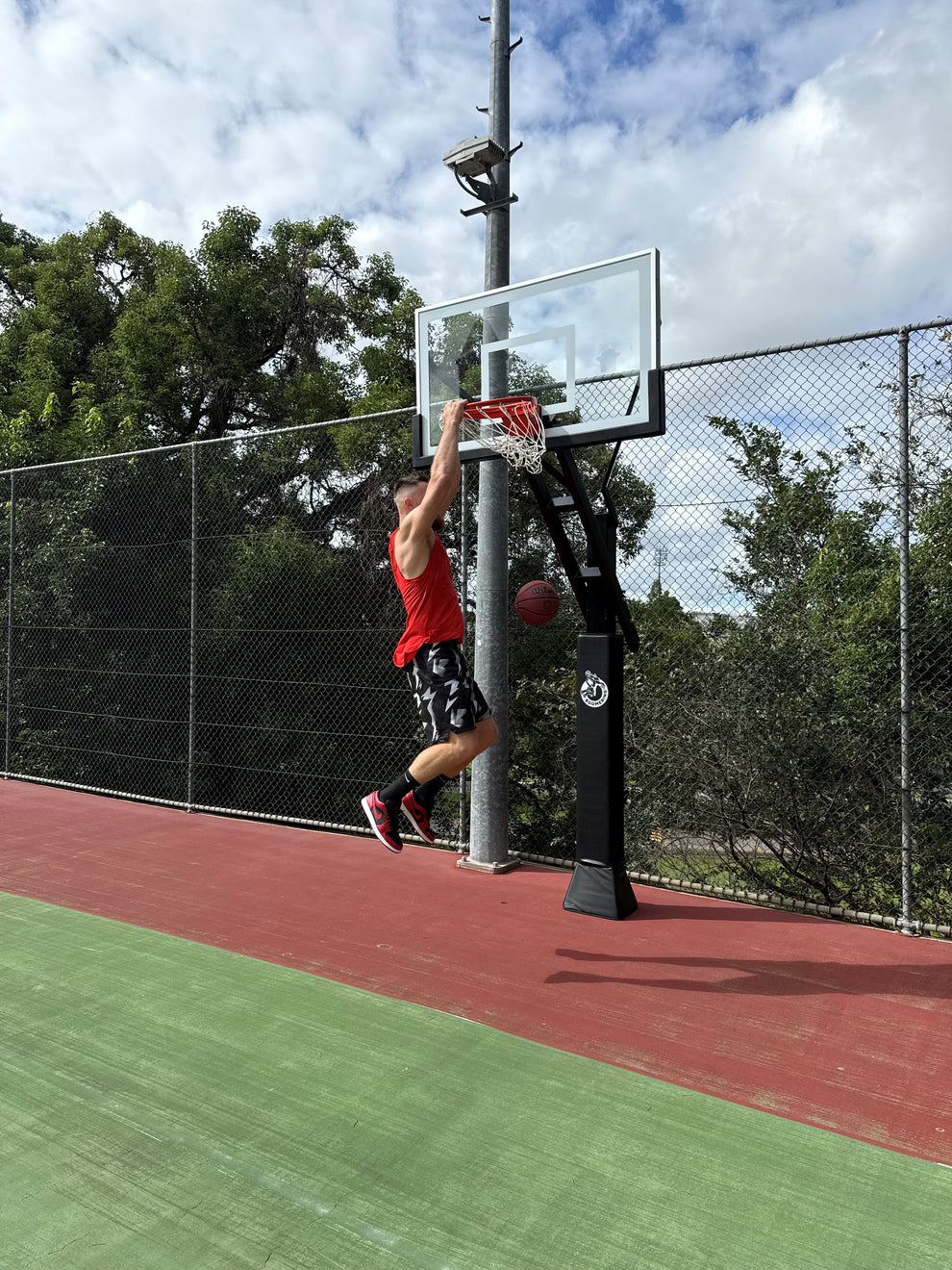 The Boomer 60" in Black - Home Basketball Hoop Post (In Ground) – Boomering