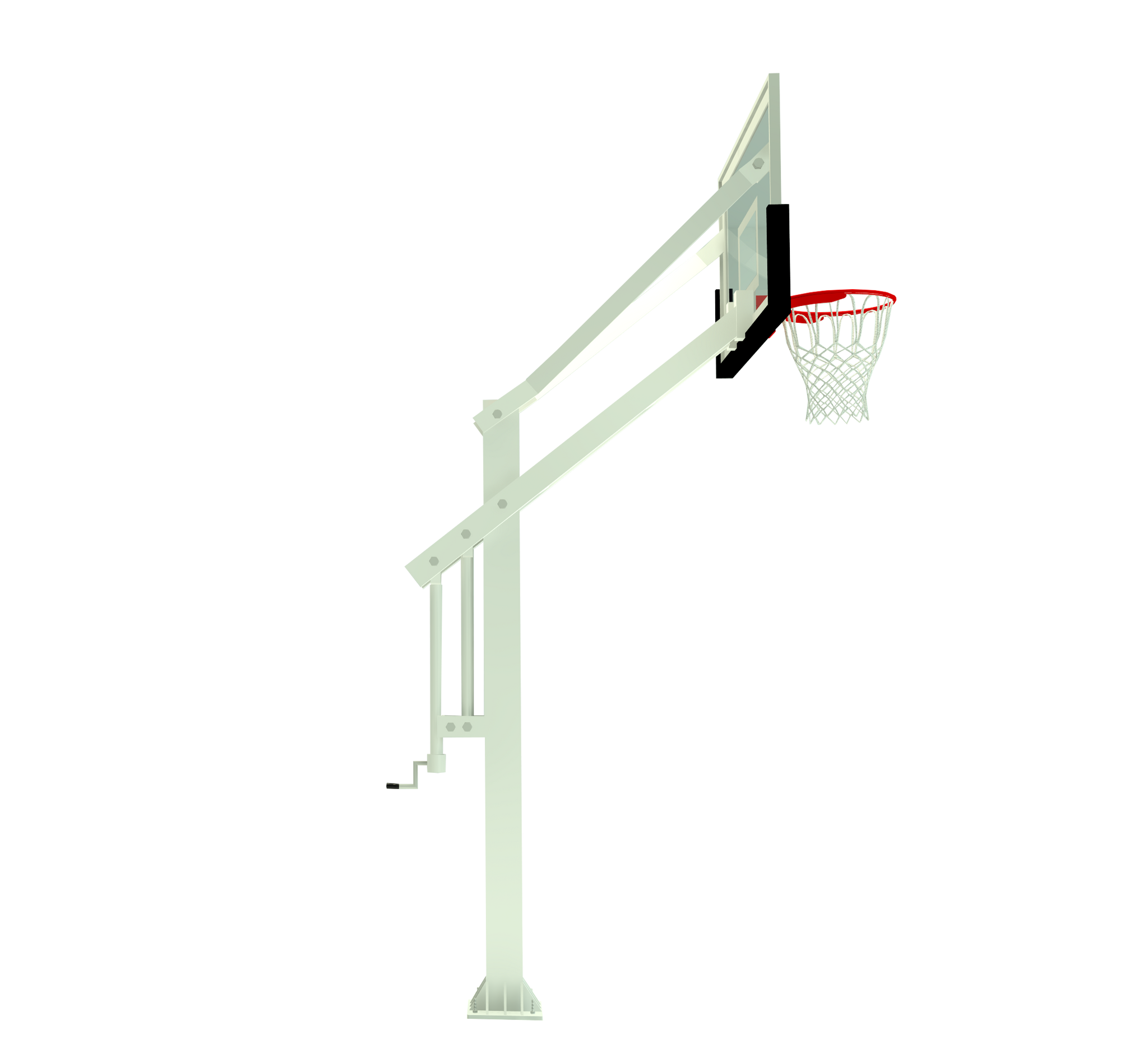 The Boomer 60" in White - Home Basketball Hoop Post (In Ground) – Boomering
